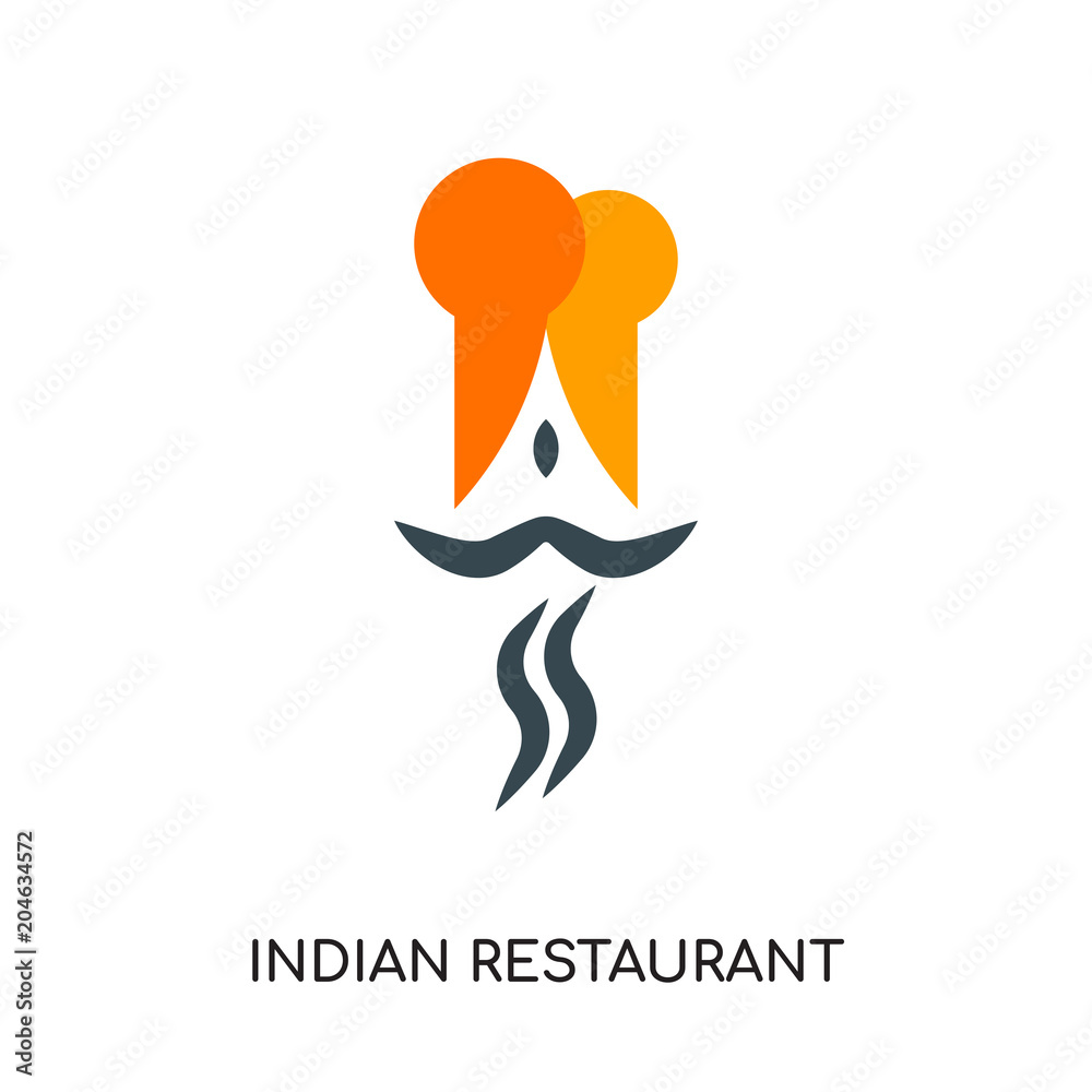 indian restaurant logo isolated on white background , colorful vector ...