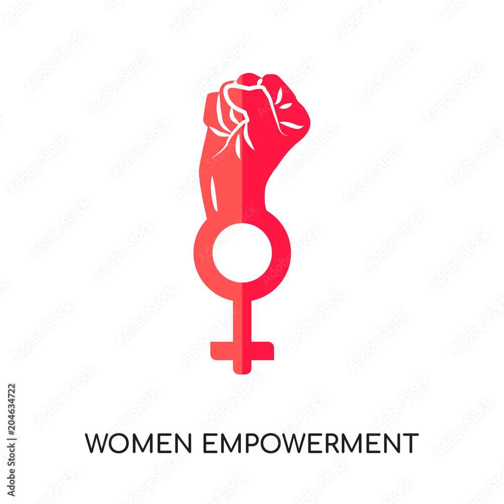 women empowerment logo isolated on white background , colorful vector ...