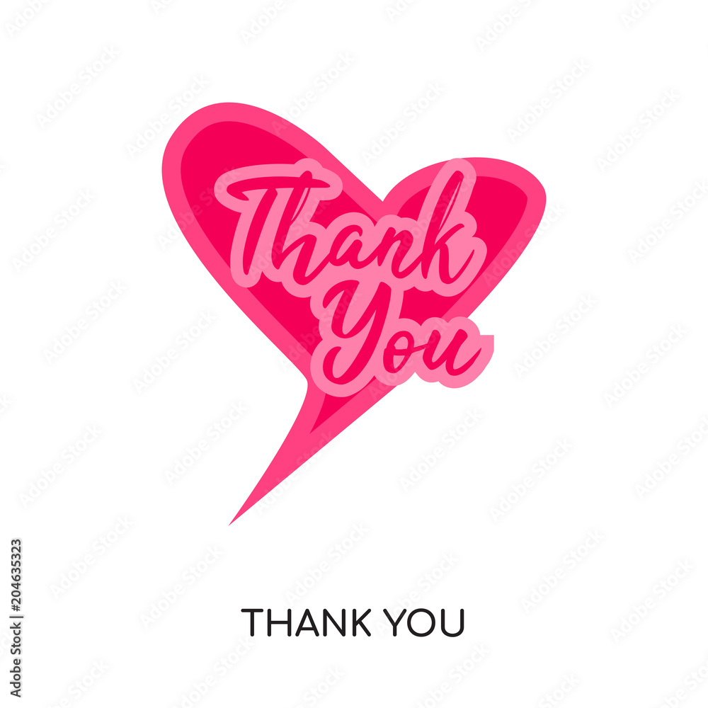 thank you logo for ppt isolated on white background , colorful vector icon, flat sign and symbol ...
