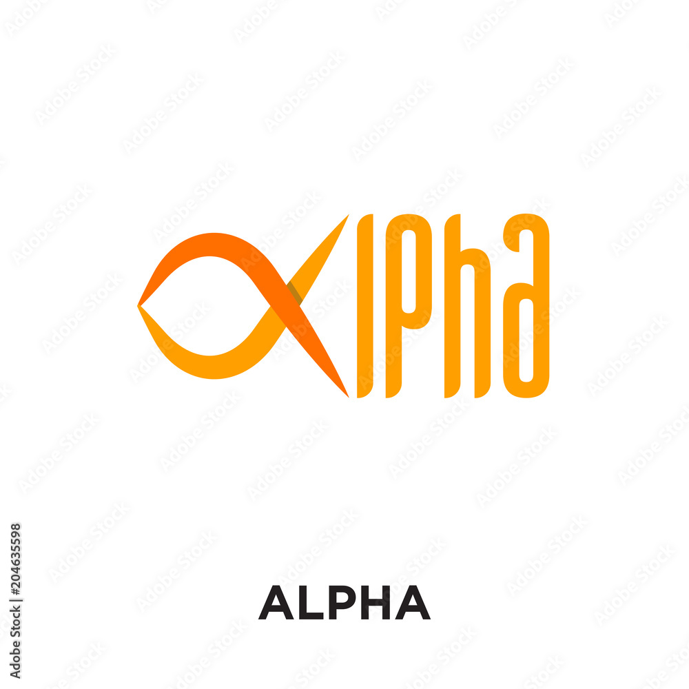 alpha logo design isolated on white background , colorful vector icon ...