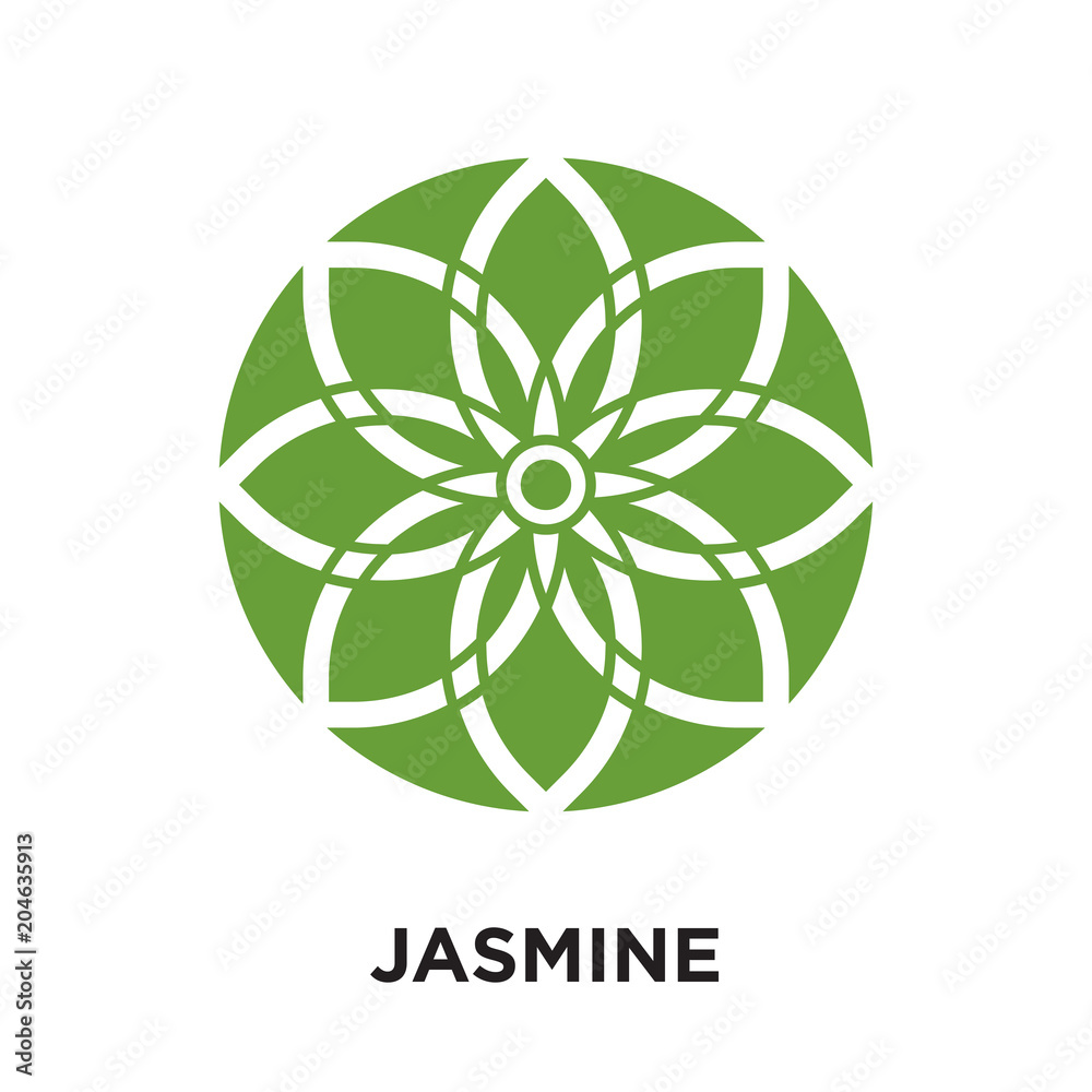 jasmine logo isolated on white background , colorful vector icon, brand ...
