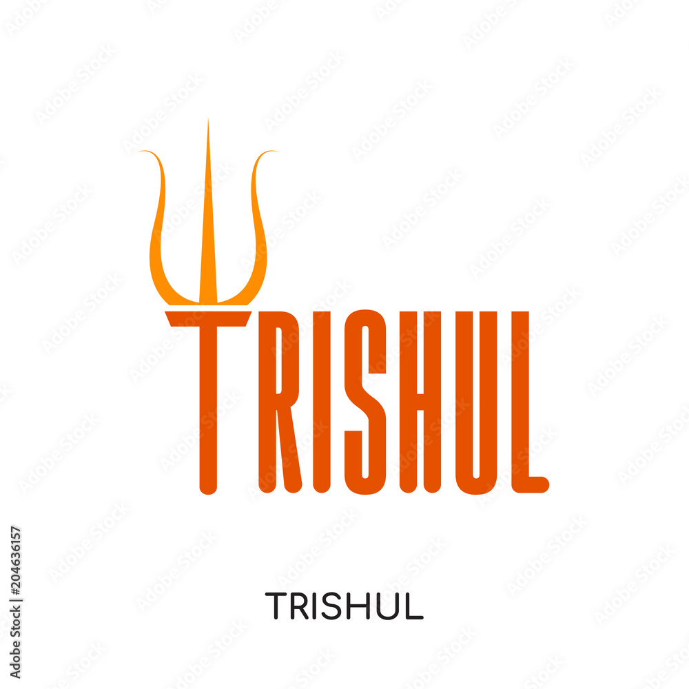 trishul logo isolated on white background , colorful vector icon, flat ...