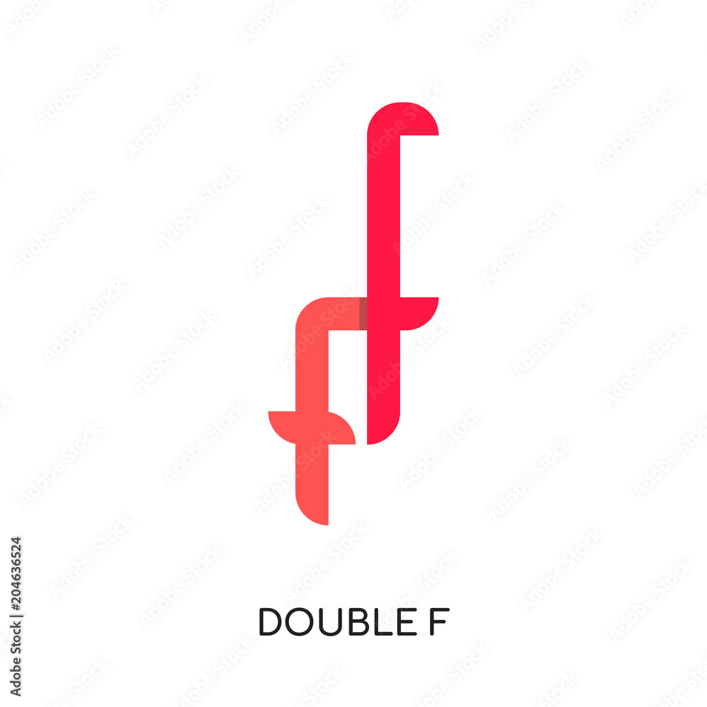 double f logo isolated on white background , colorful vector icon ...