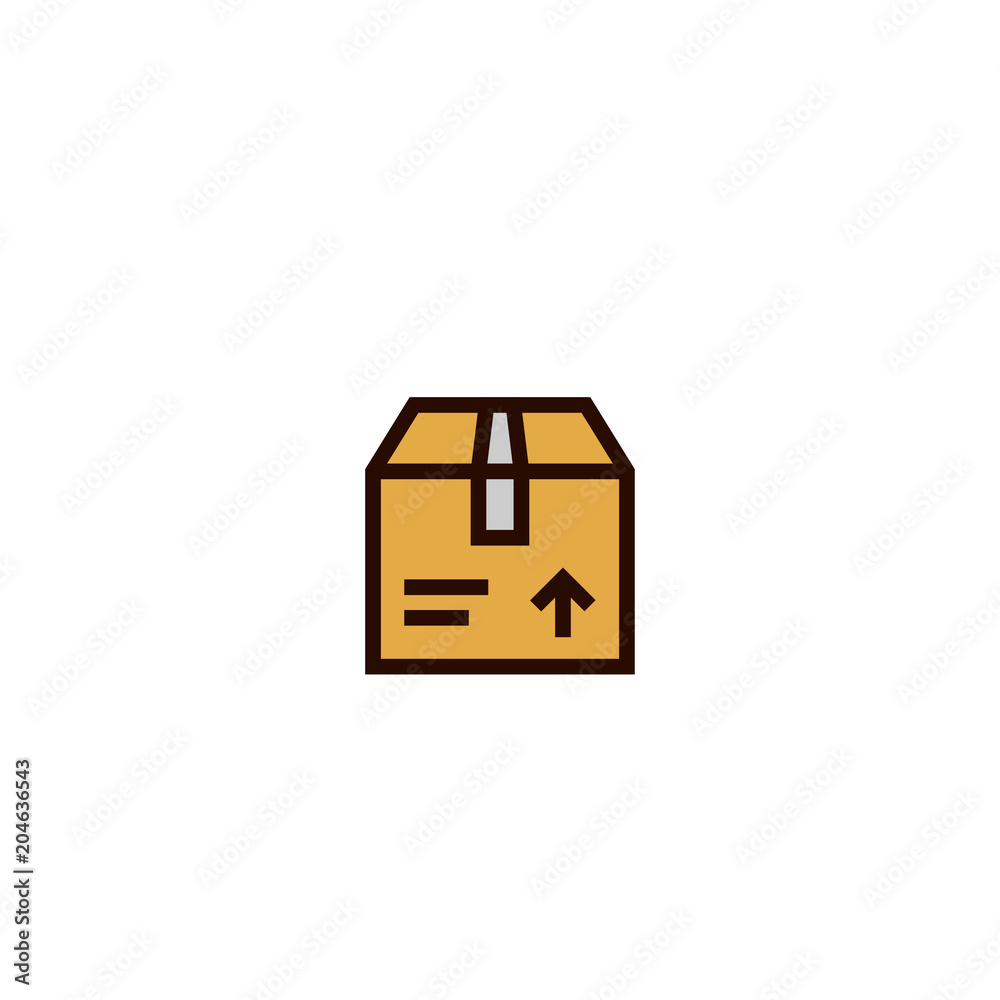 package icon. closed cardboard box symbol. relocation and delivery ...