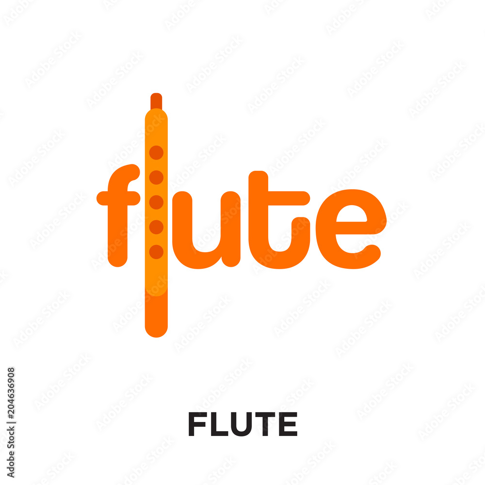 flute logo isolated on white background , colorful vector icon, brand ...
