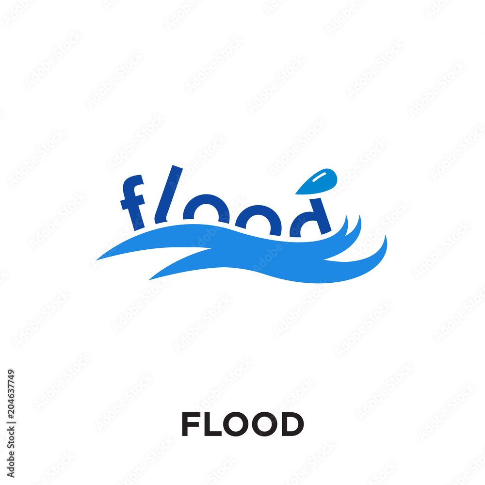 flood logo isolated on white background , colorful vector icon, brand ...