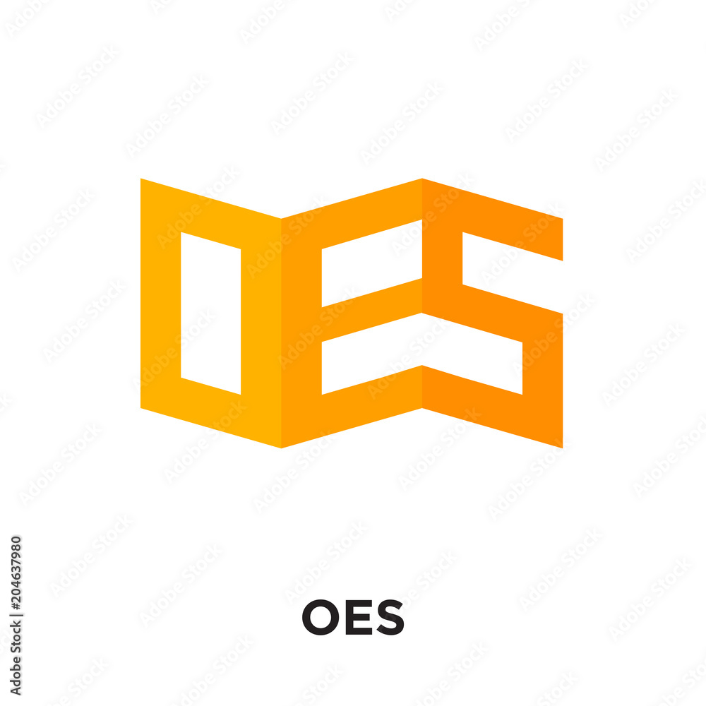 oes vector logo isolated on white background , colorful vector icon ...