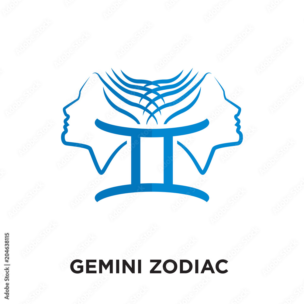 logo for gemini zodiac isolated on white background , colorful vector ...