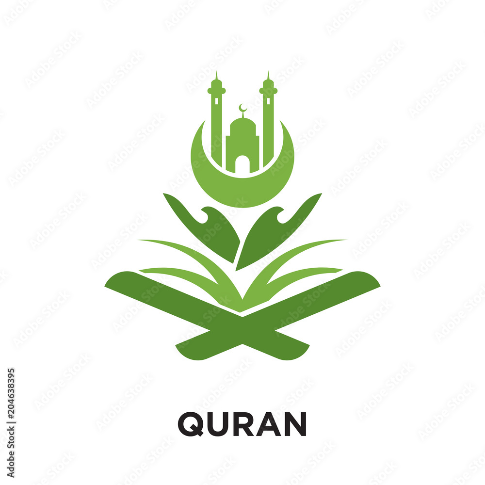 quran logo isolated on white background , colorful vector icon, brand ...