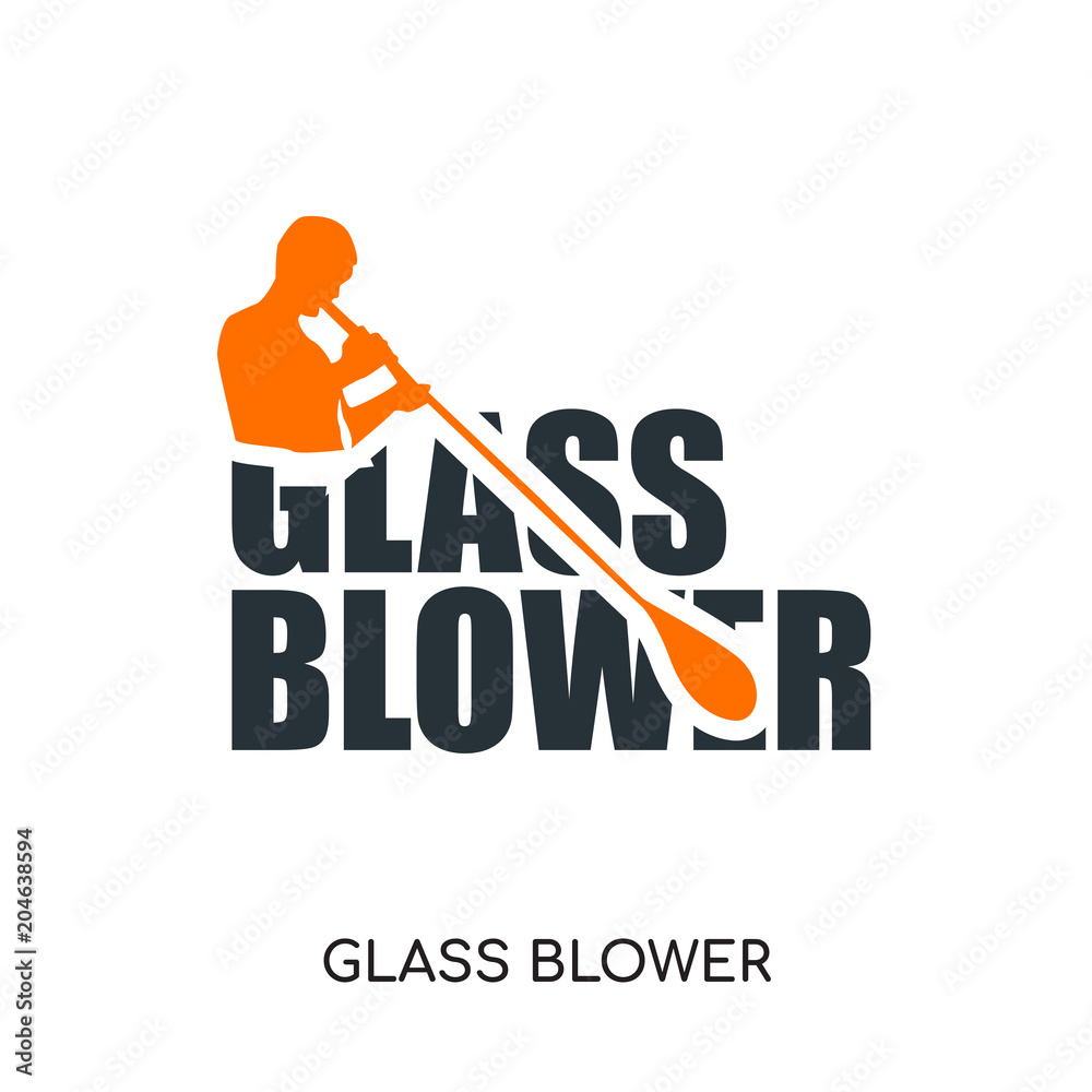 glass blower logo isolated on white background , colorful vector icon ...