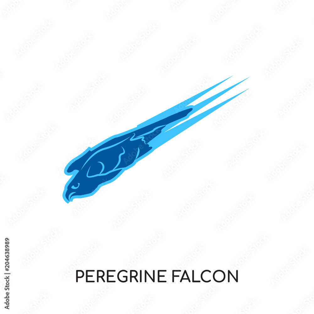 peregrine falcon logo isolated on white background , colorful vector icon, flat sign and symbol ...