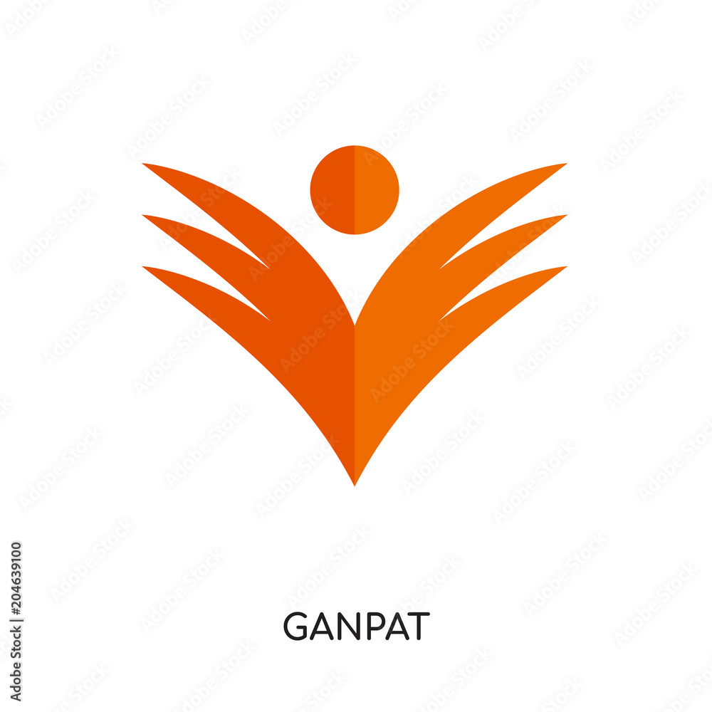 ganpati logo isolated on white background , colorful vector icon, brand ...