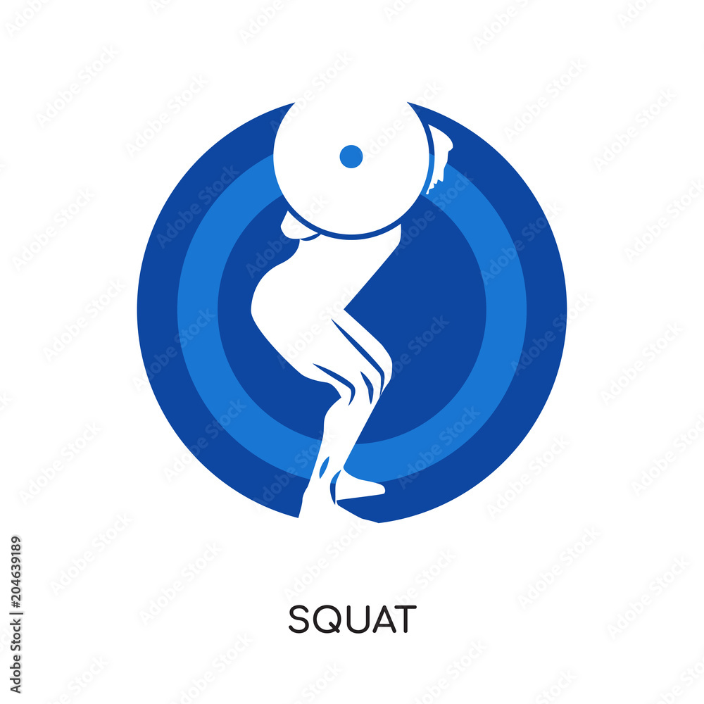 squat logo isolated on white background , colorful vector icon, brand ...