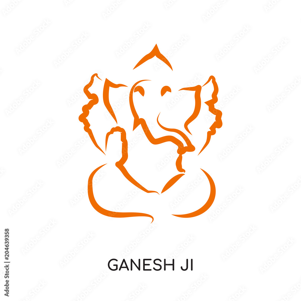 ganesh ji logo isolated on white background , colorful vector icon ...