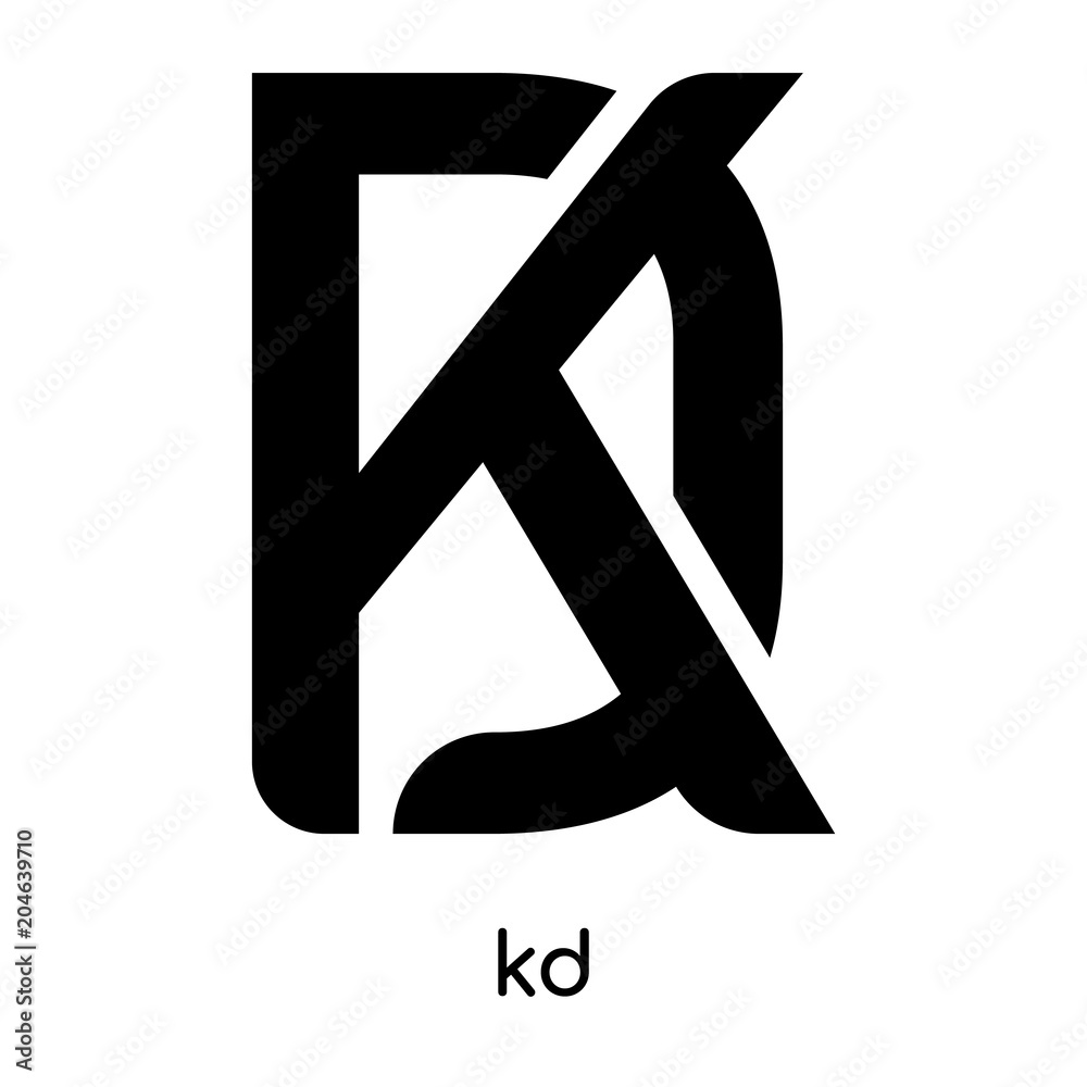kd symbol isolated on white background , black vector sign and symbols ...