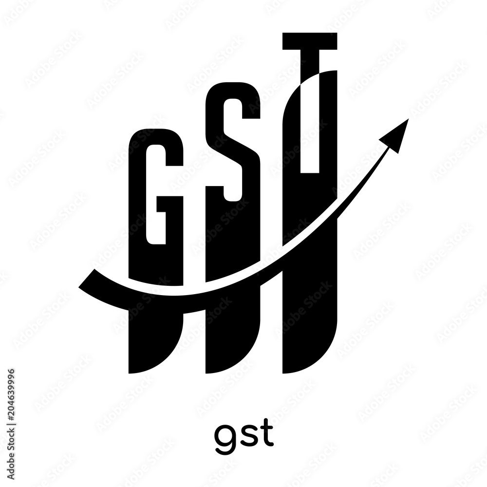 gst symbol isolated on white background , black vector sign and symbols ...