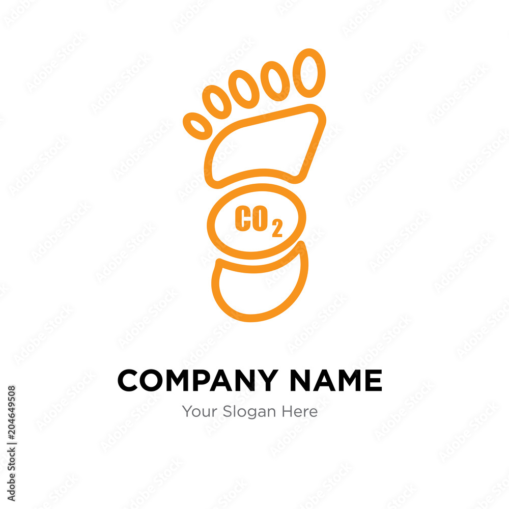carbon footprint company logo design template, colorful vector icon for ...