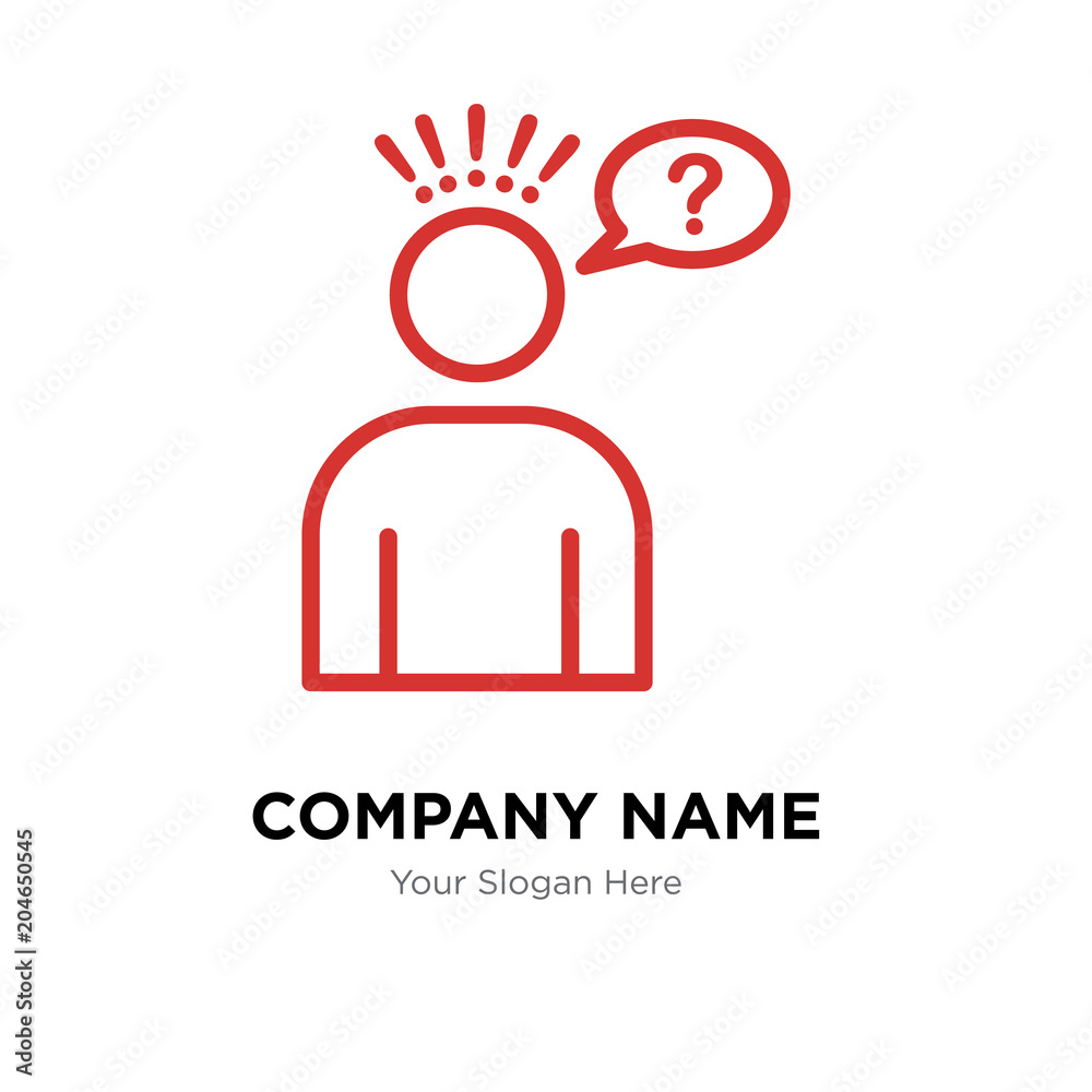 misunderstanding company logo design template, colorful vector icon for ...