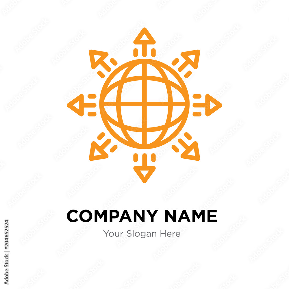 global expansion company logo design template, colorful vector icon for ...