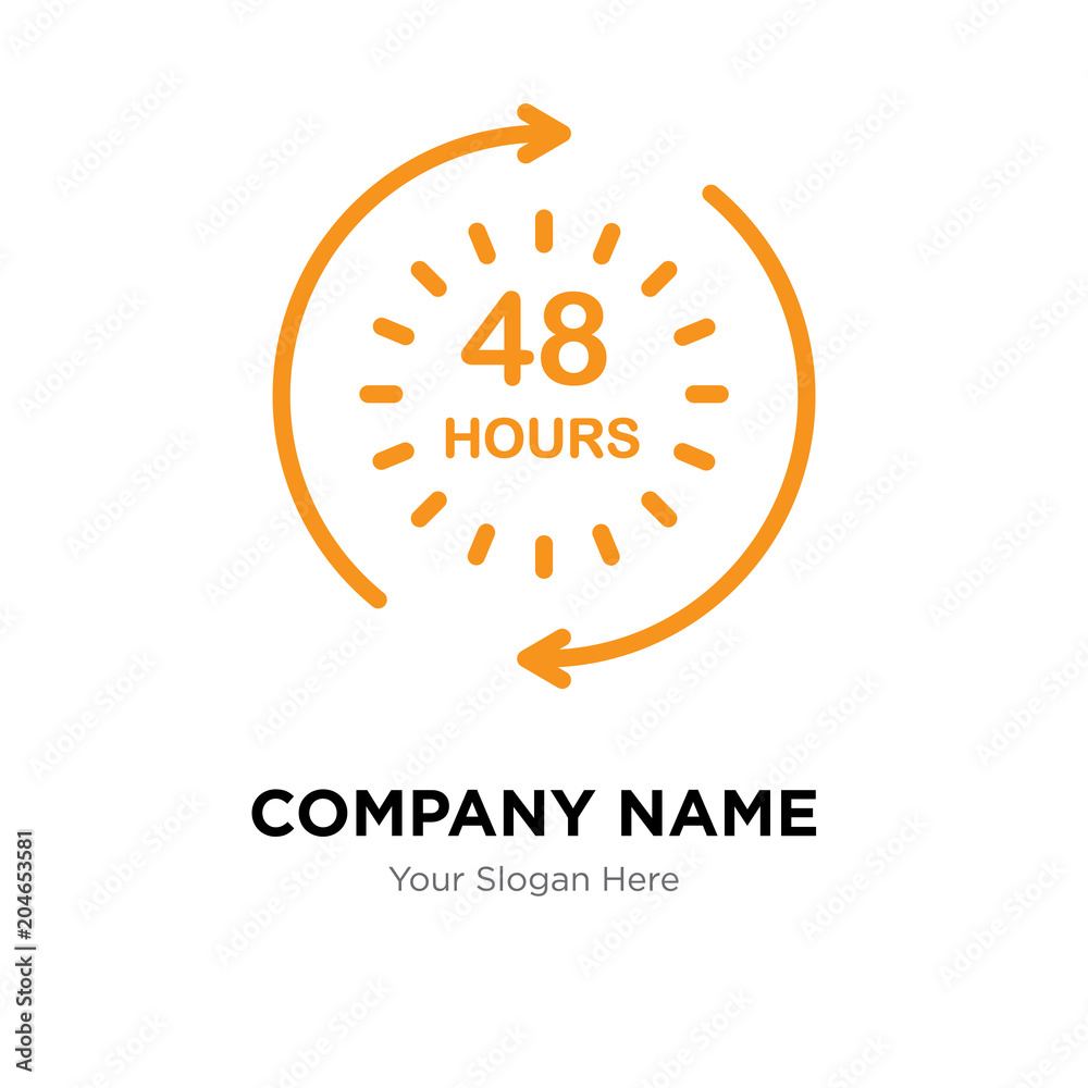 48 hours company logo design template, colorful vector icon for your ...