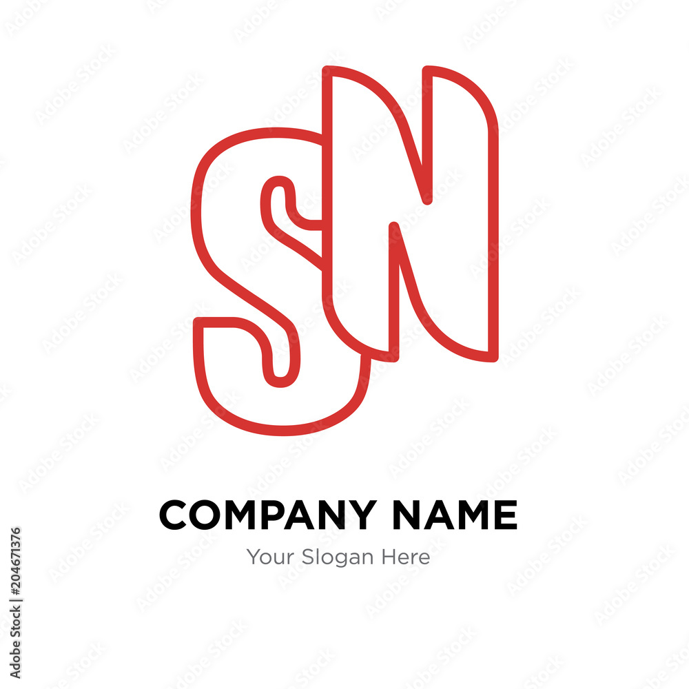sn company logo design template, colorful vector icon for your business ...