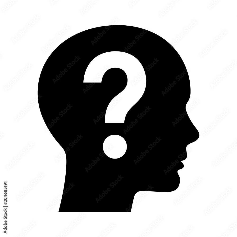 Question mark on the head. Vector illustration Stock Vector | Adobe Stock