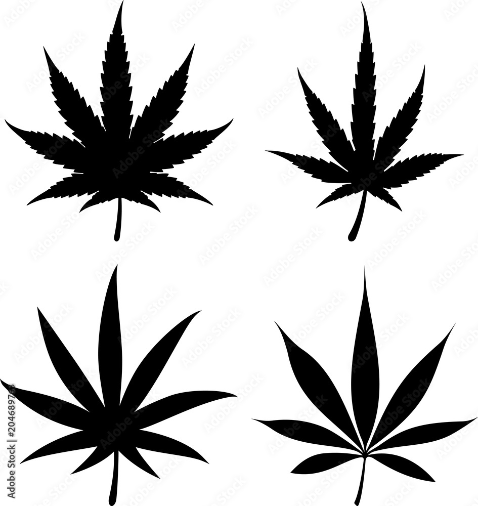 Marijuana Leaf Icons Stock Vector | Adobe Stock
