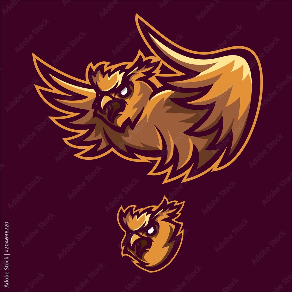 bird owl esport gaming mascot logo template Stock Vector | Adobe Stock