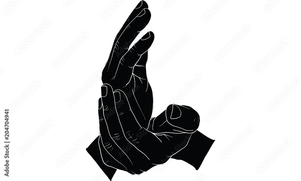 finger signal, hand signal vector Stock Vector | Adobe Stock