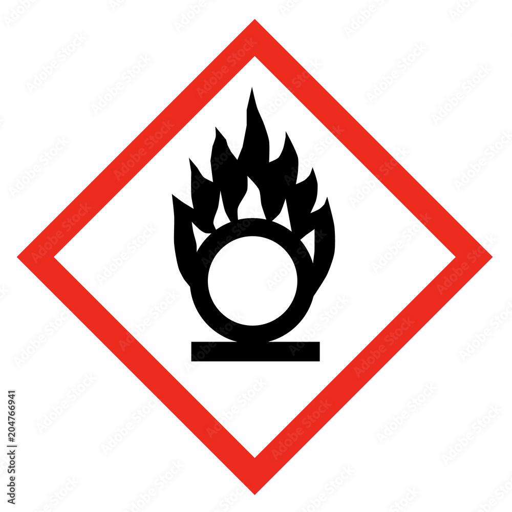 GHS Symbol Oxidierend nach REACH Verordnung Stock-Vektorgrafik | Adobe ...