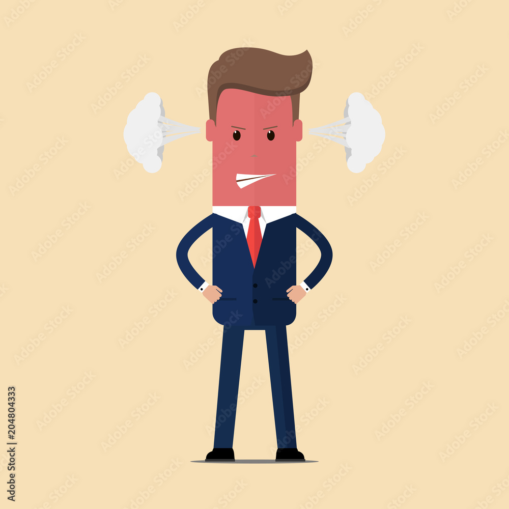 Angry businessman. Emotional businessman in rage. Angry businessman ...
