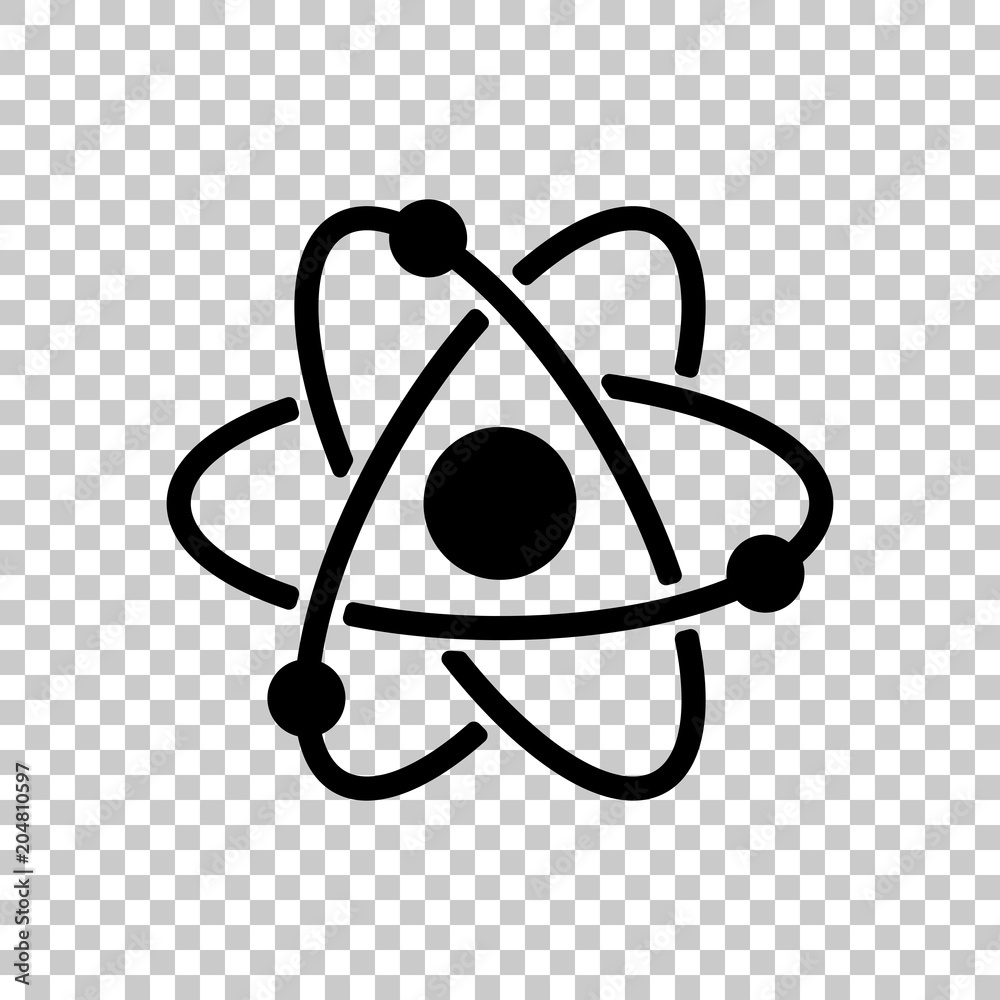 scientific atom symbol, simple icon. On transparent background. Stock ...