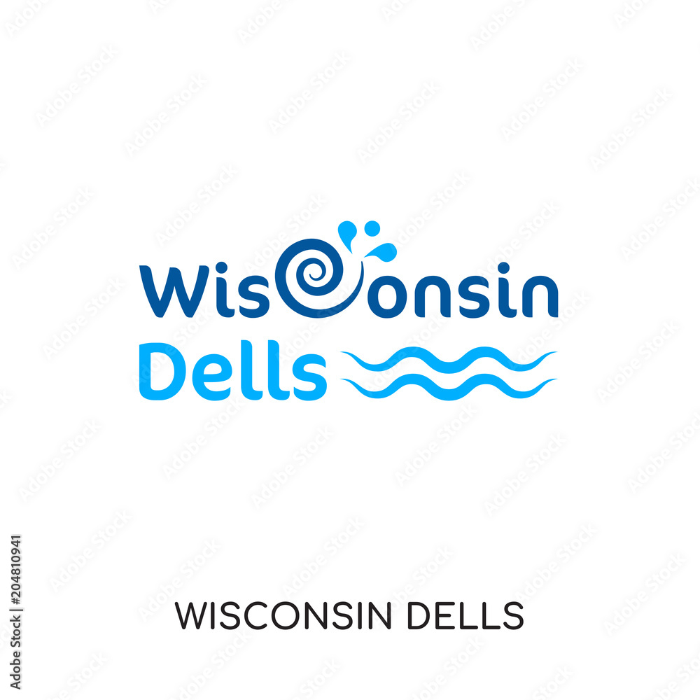 wisconsin dells vector logo isolated on white background Stock Vector ...