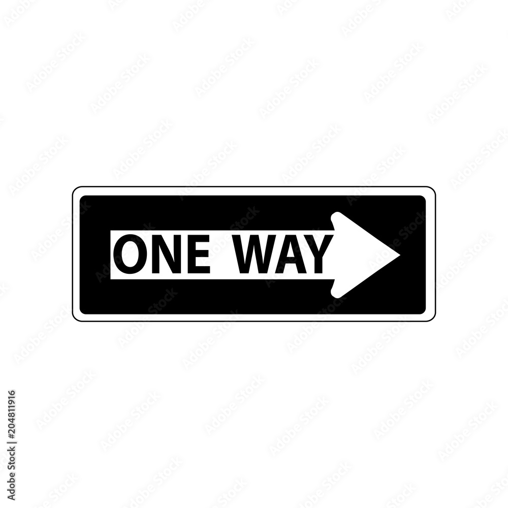 USA traffic road signs.traffic flows only in the direction of the arrow ...