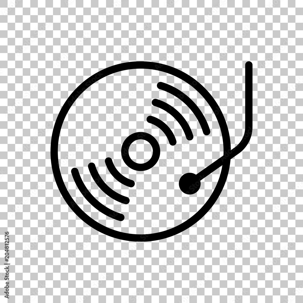 Retro vinil, record player, cd player. On transparent background. Stock ...