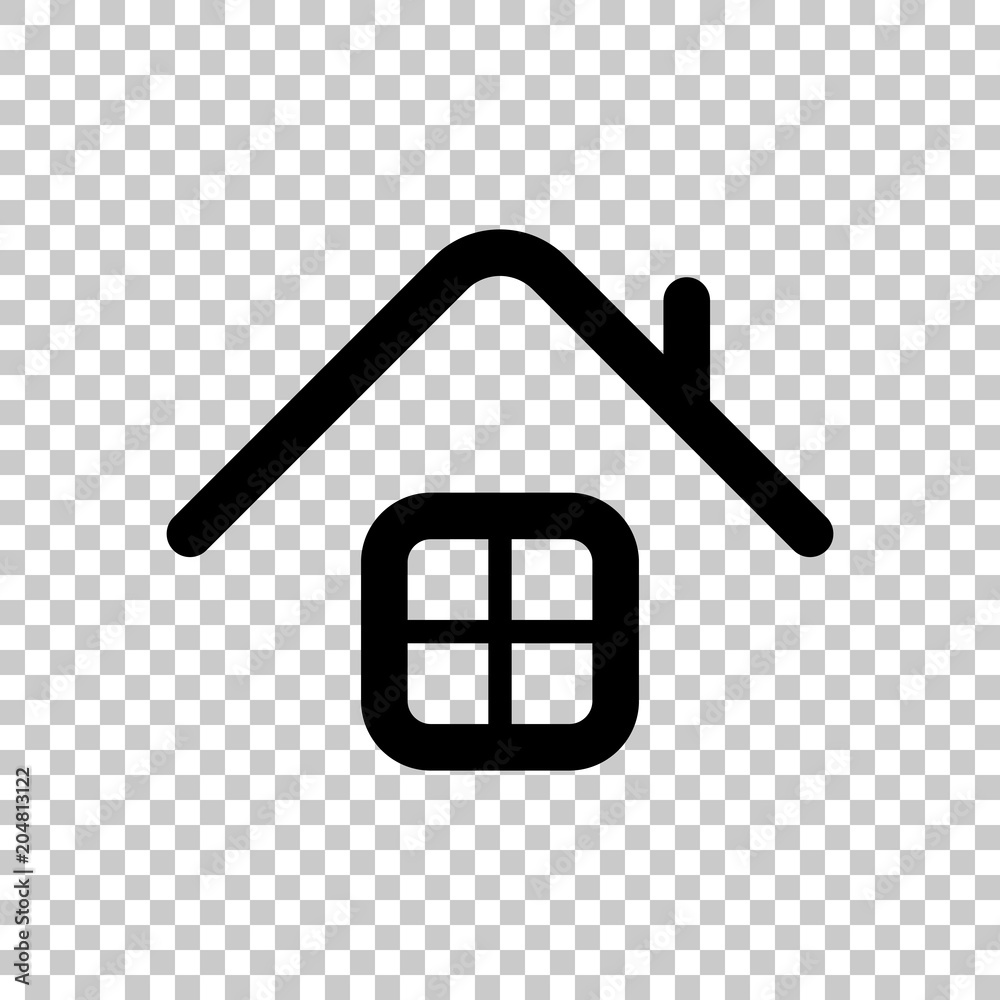 Simple house icon. On transparent background. Stock Vector | Adobe Stock