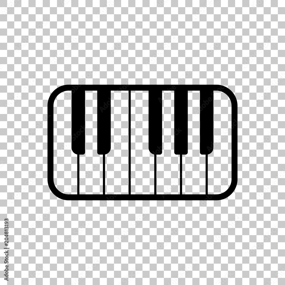 Piano keyboard icon. On transparent background. Stock Vector | Adobe Stock