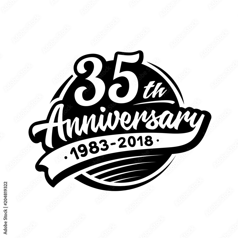 35 years anniversary design template. Vector and illustration. 35th ...