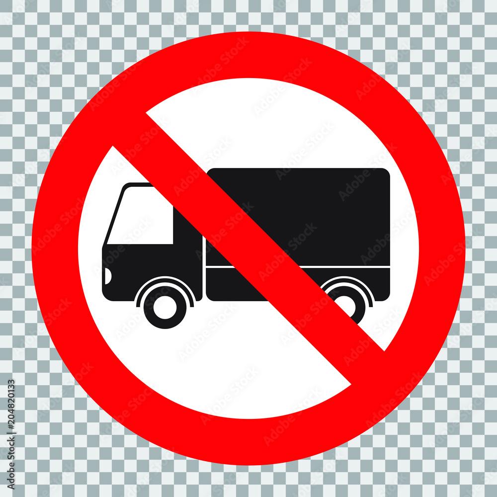 No truck or no lorry prohibit sign, vector illustration Stock Vector ...