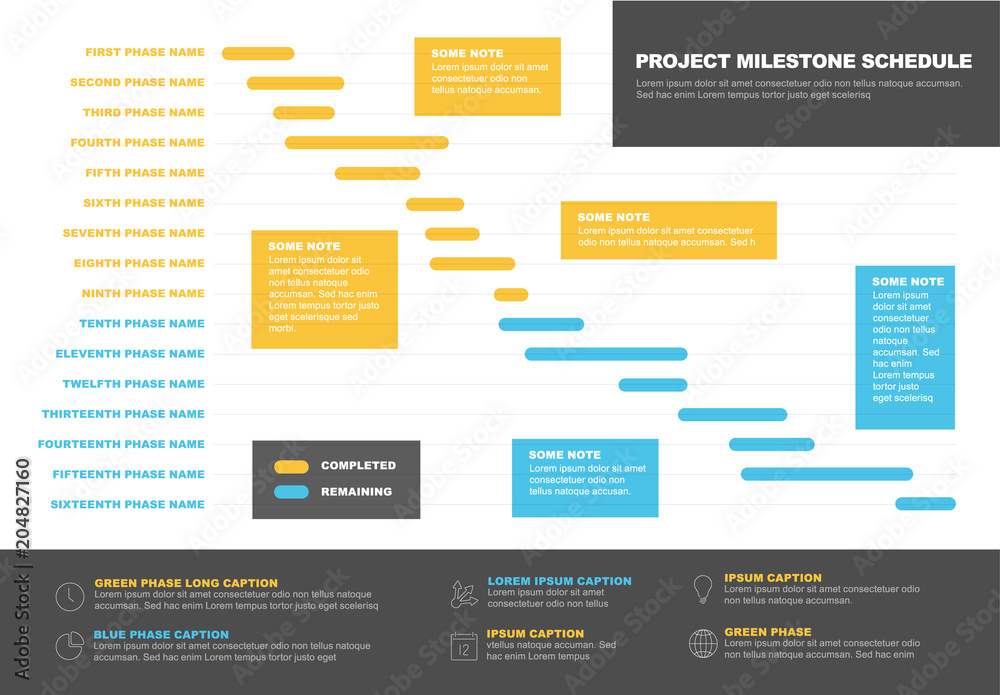 Vector project timeline gantt graph Stock Vector | Adobe Stock