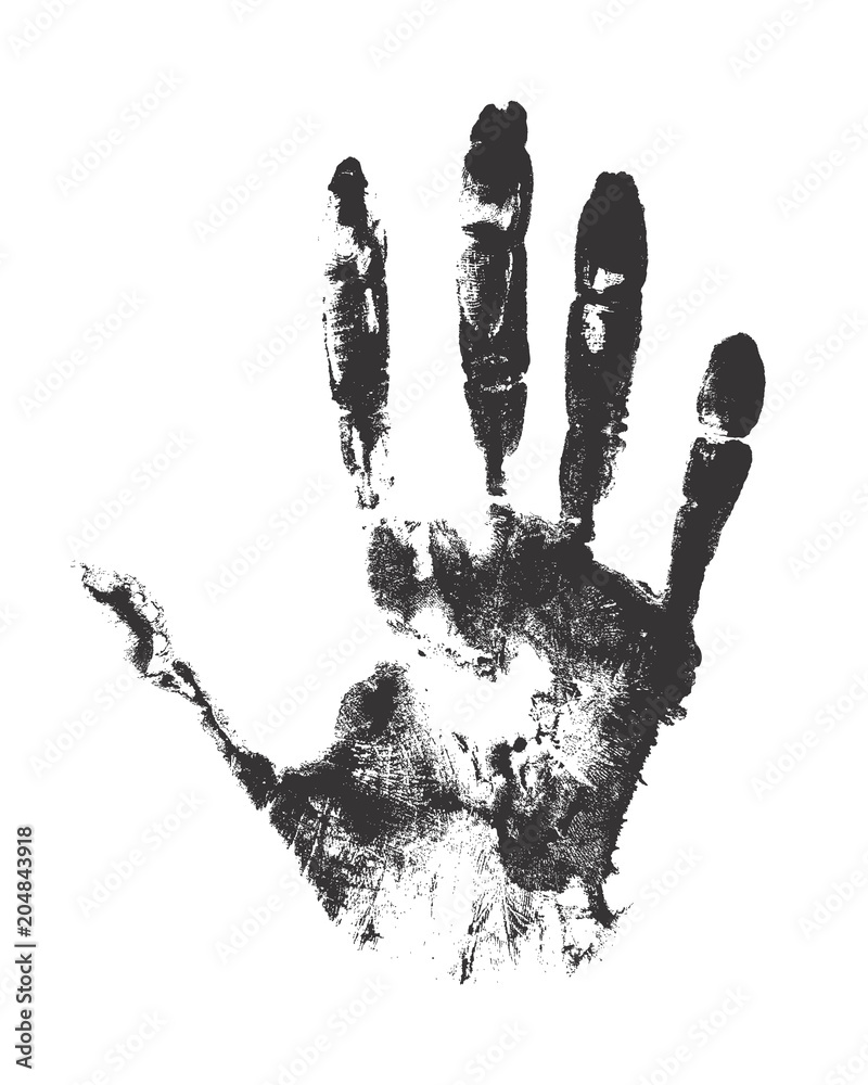 Vector handprint isolated on white background Stock Vector | Adobe Stock