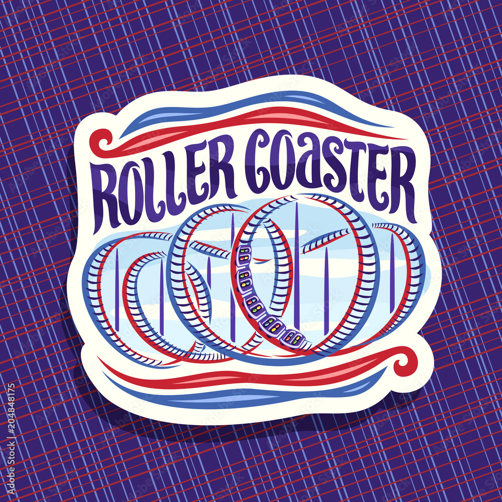 Vecteur Stock Vector logo for Roller Coaster, cut paper sign with ...