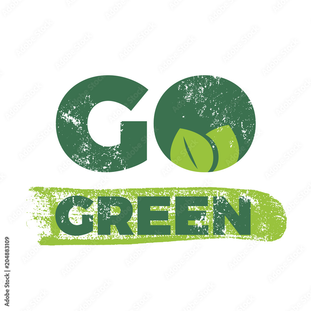 Calligraphy Go green Motivational quote Stock Vector | Adobe Stock