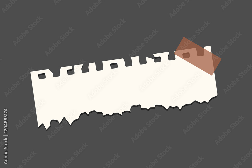 Old torn paper with ragged edge. Vintage note papers vector ...