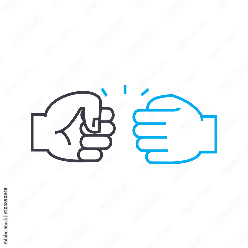 Conflict situation vector thin line stroke icon. Conflict situation ...