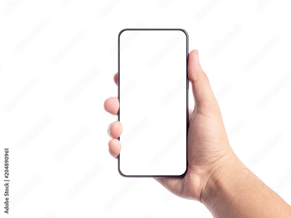 Male hand holding smartphone Stock Photo | Adobe Stock