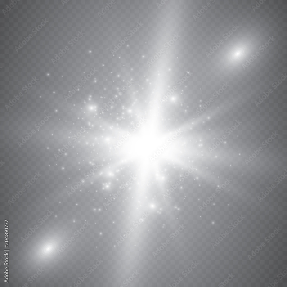 Glowing lights effect, flare, explosion and stars. Special effect ...