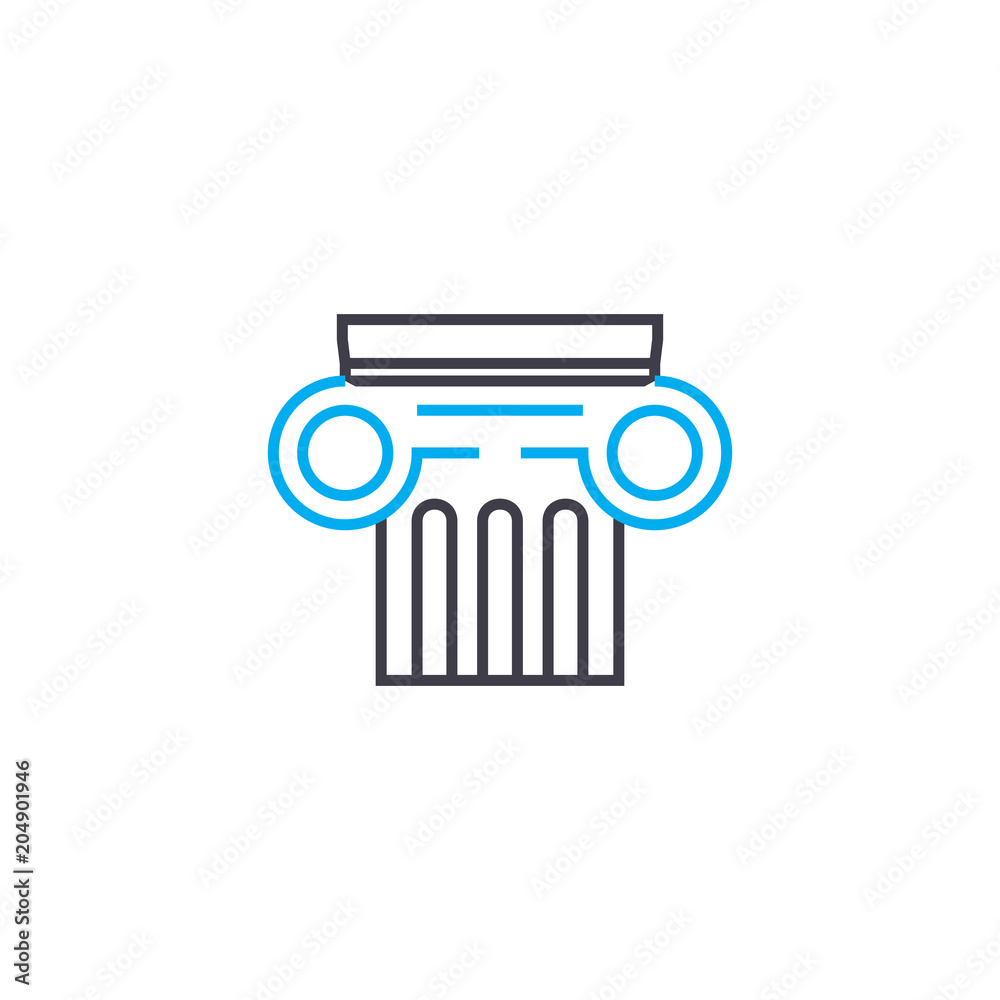 Historical architecture vector thin line stroke icon. Historical ...