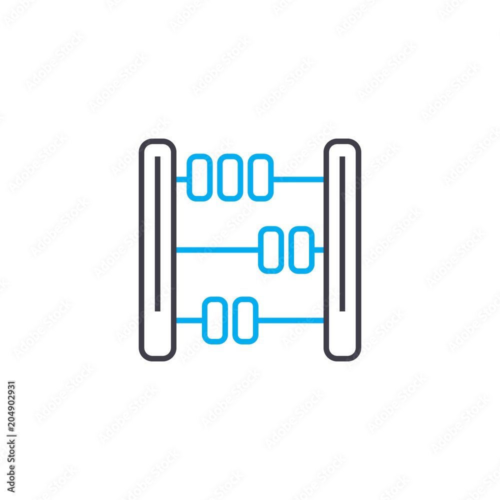 Mathematical calculations vector thin line stroke icon. Mathematical ...