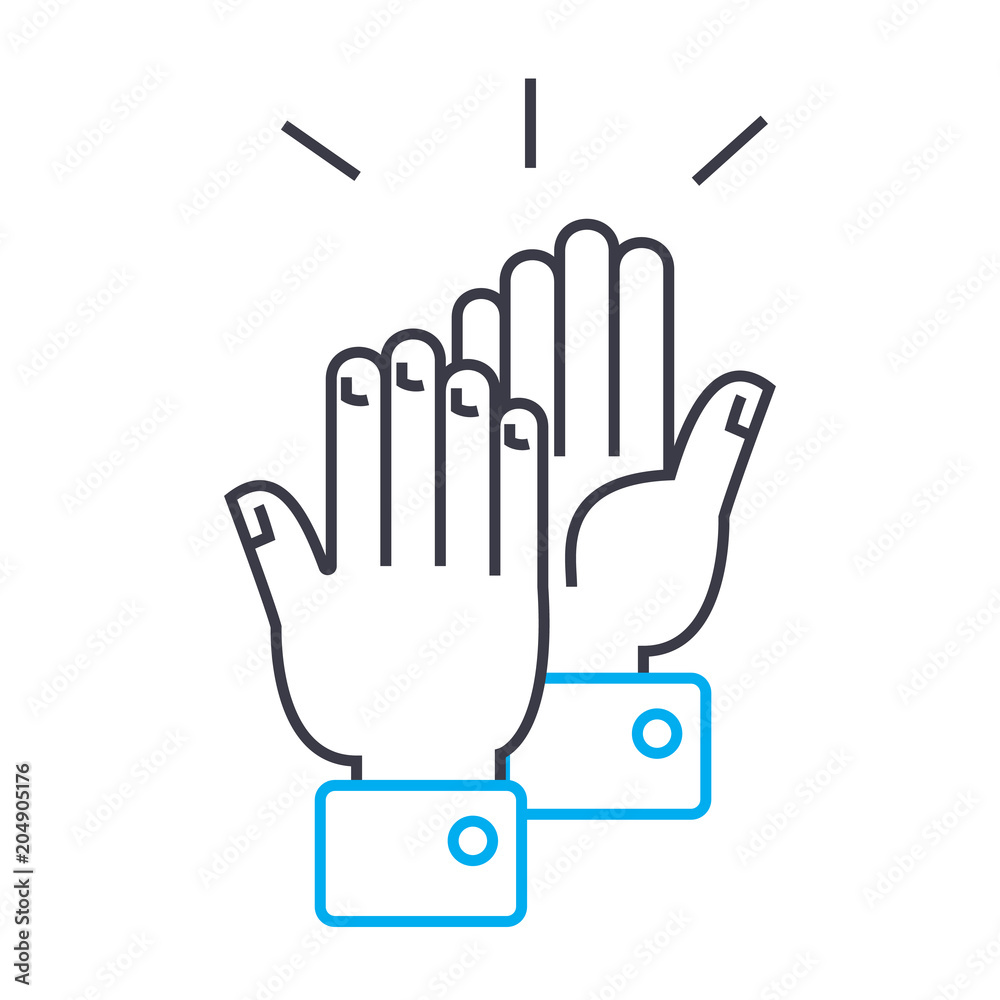 Standing ovation vector thin line stroke icon. Standing ovation outline ...